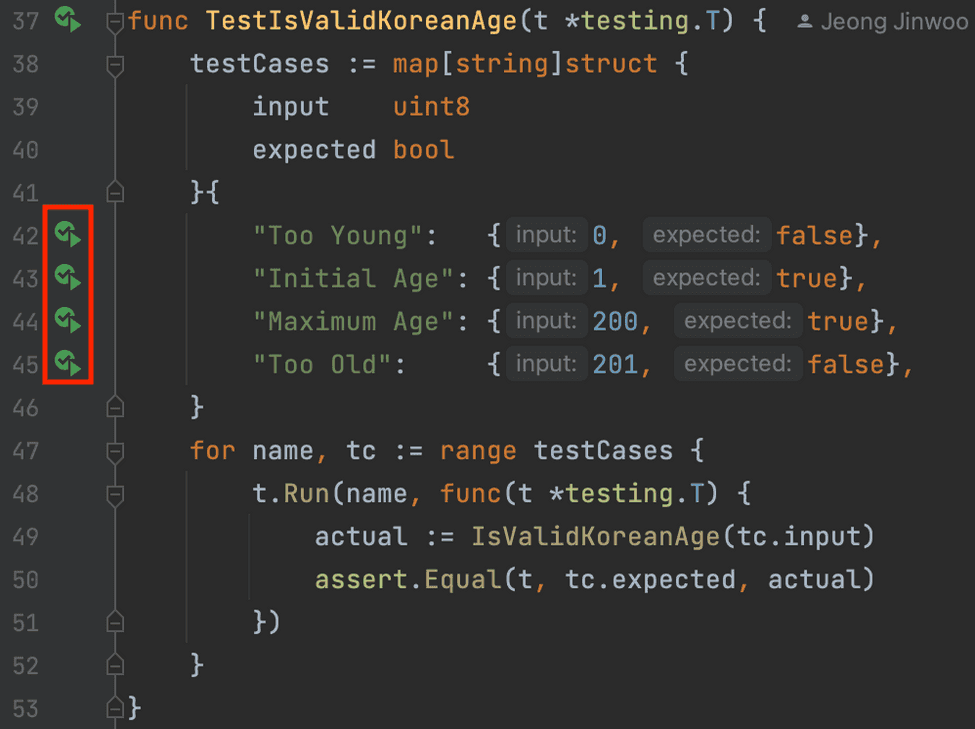[Go] 테이블 드리븐 테스트 (Table Driven Tests) | Jinwoo's Blog